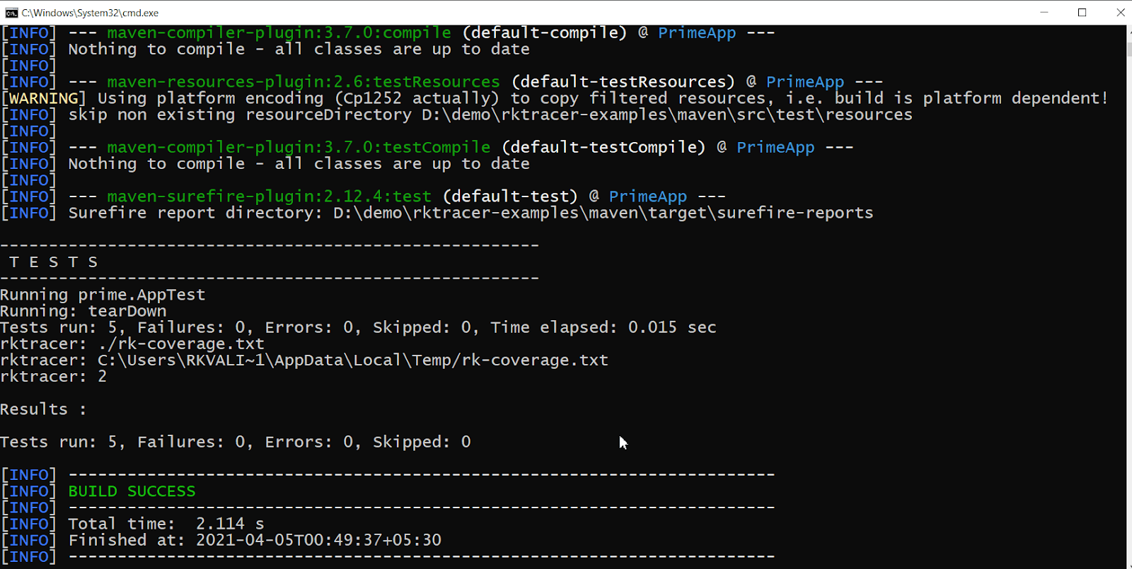 Code Coverage Maven Rkvalidate