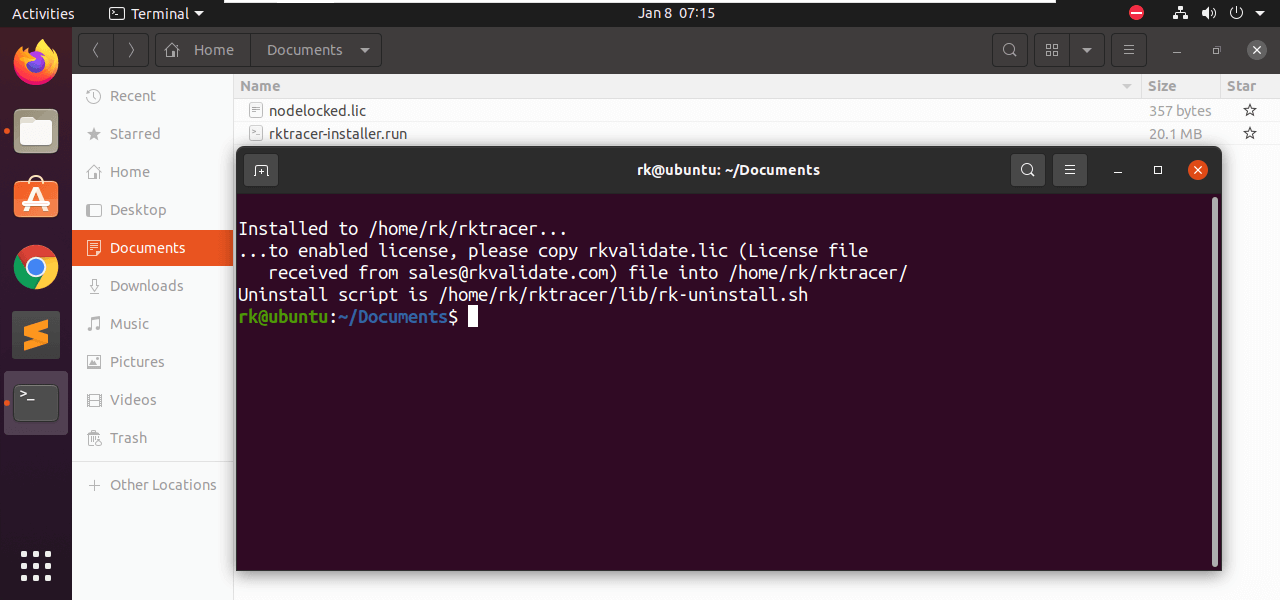 RKTracer Installation Linux | RKVALIDATE